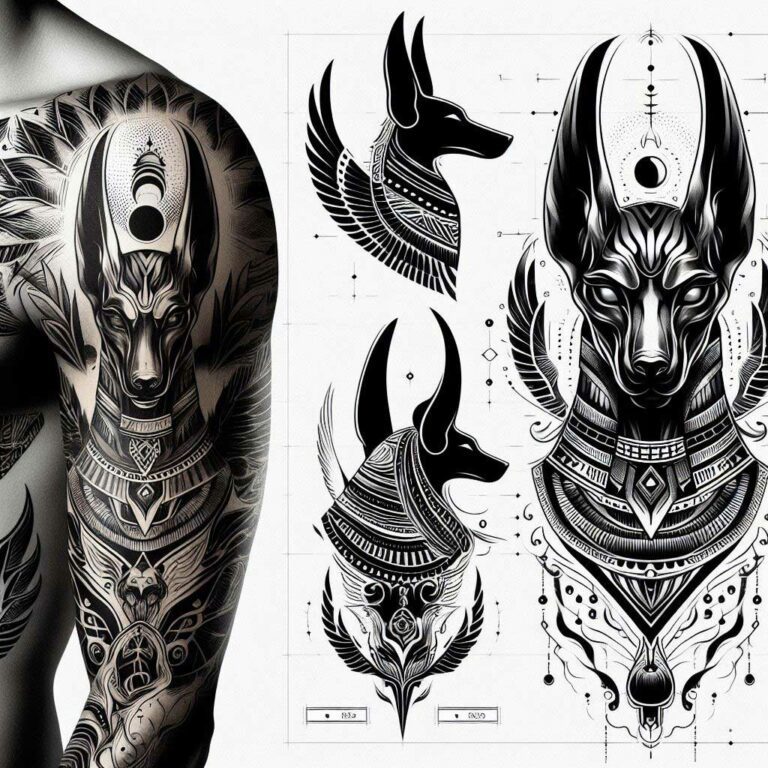 Stilvolle ägyptische Tattoos Vorlagen Bild
